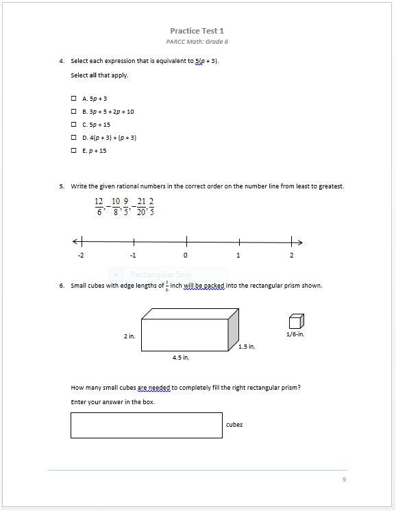Math Test Questions